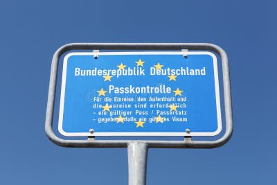 German border sign editorial stock image. Image of german - 72557214