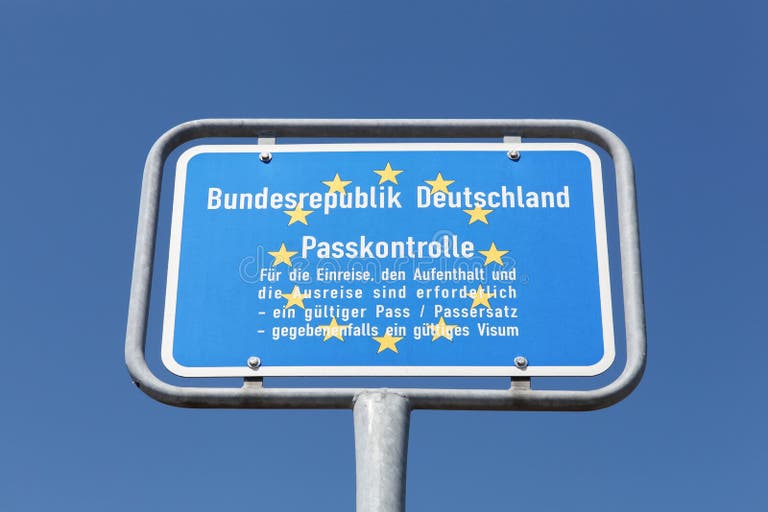 German border sign editorial stock image. Image of german - 72557214