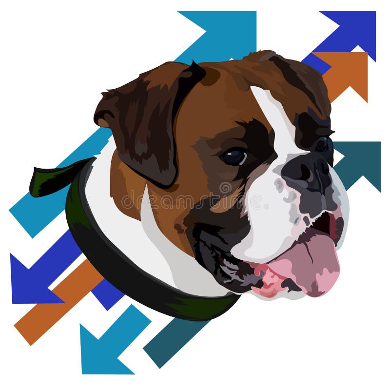German Boxer Dog Head Vector Stock Vector - Illustration of head, brand ...