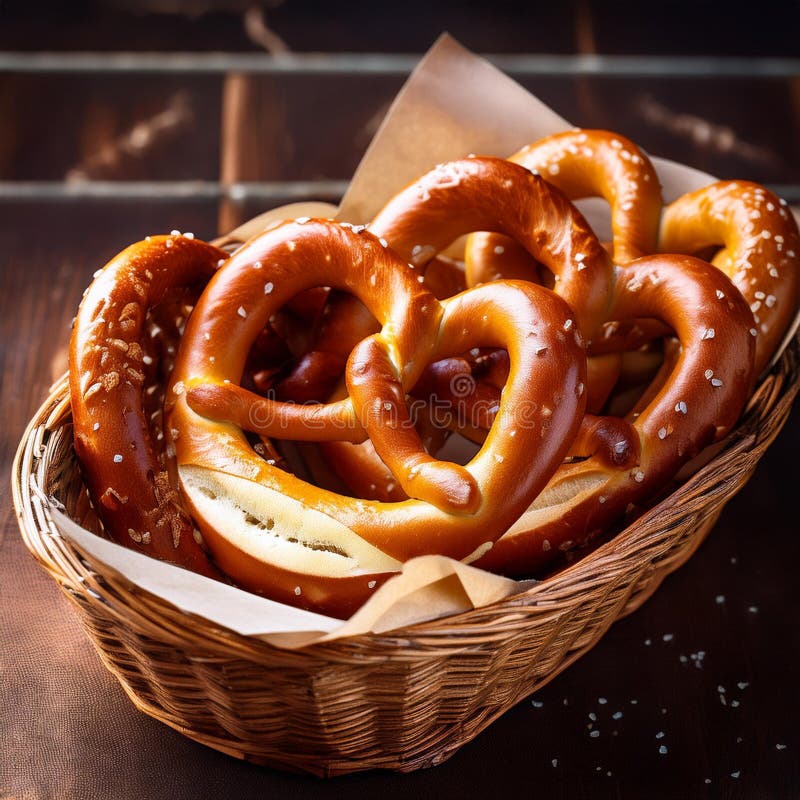German Brezel Food, AI Generated Stock Illustration - Illustration of ...