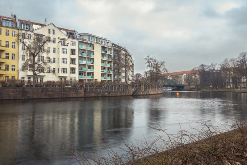 German Buildings by a River in Berlin Stock Photo - Image of europe ...