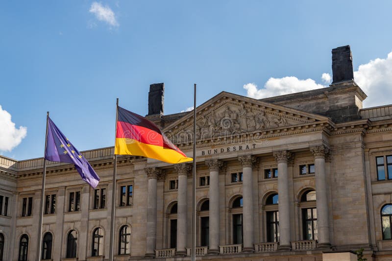 German Bundesrat Building stock photo. Image of flagpoles - 300772494