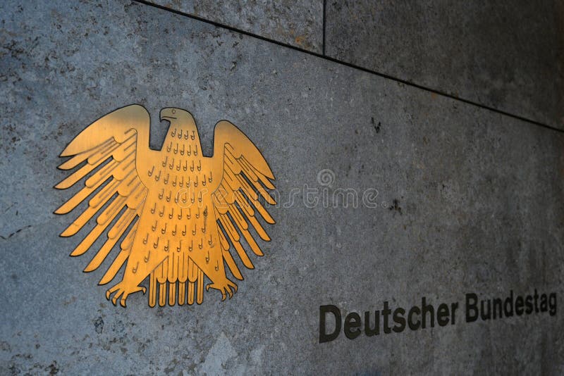The German Bundestag (Deutscher Bundestag) Logo on Eingang ...