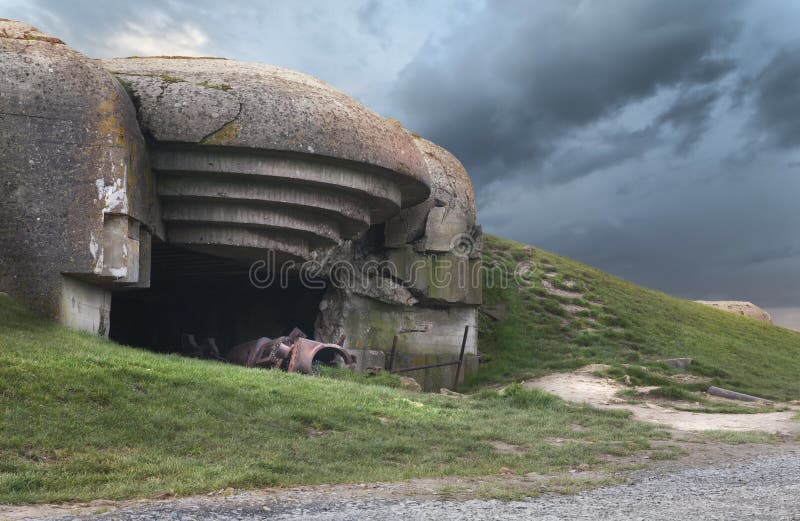 German bunker in Normandy stock photo. Image of hill - 19769504
