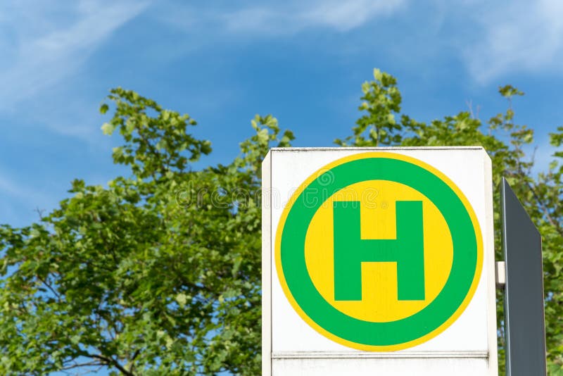 German Bus Stop Sign Close Up Stock Photo - Image of school, rules ...