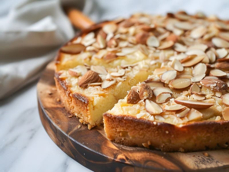 German Butter Cake Topped with Almond Stock Illustration - Illustration ...