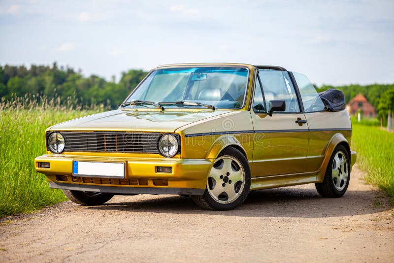 German Cabriolet Stands on a Country Path Stock Image - Image of ...
