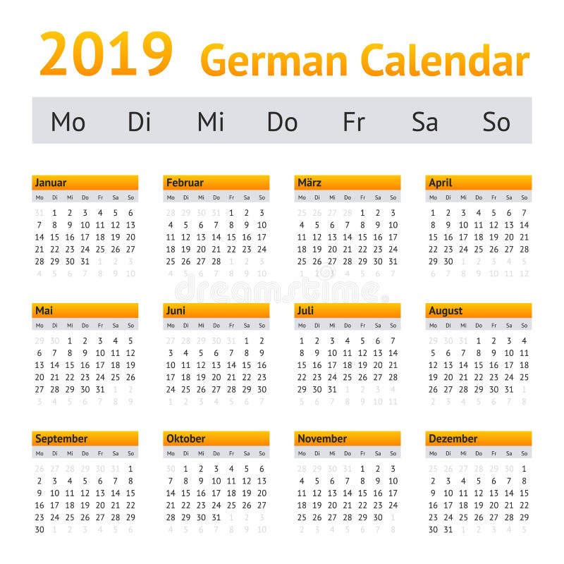 German Calendar Stock Illustrations – 2,305 German Calendar Stock ...