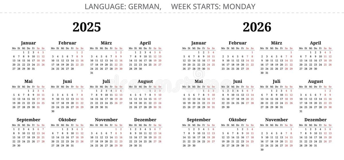 German Calendars Stock Illustrations – 103 German Calendars Stock ...