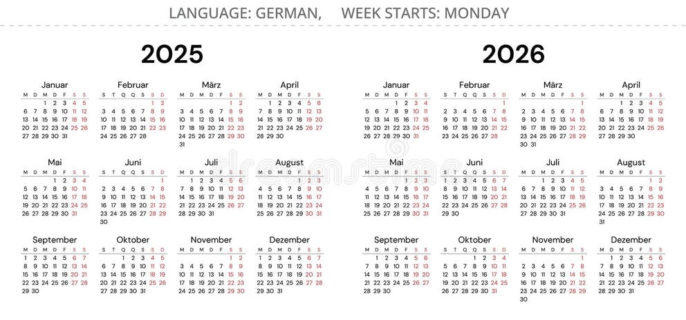 German Calendars Stock Illustrations – 86 German Calendars Stock ...