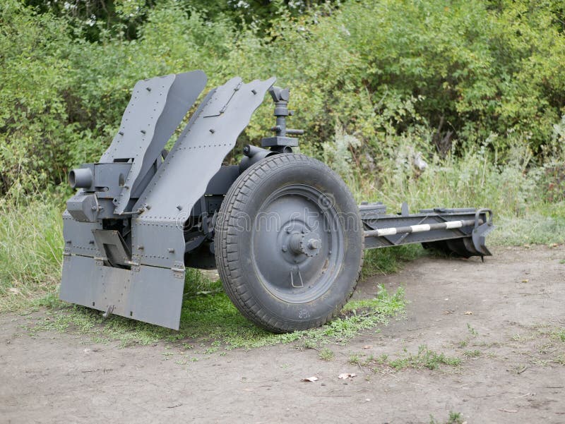 German Cannon during the Second World War on a Cloudy Summer Day ...