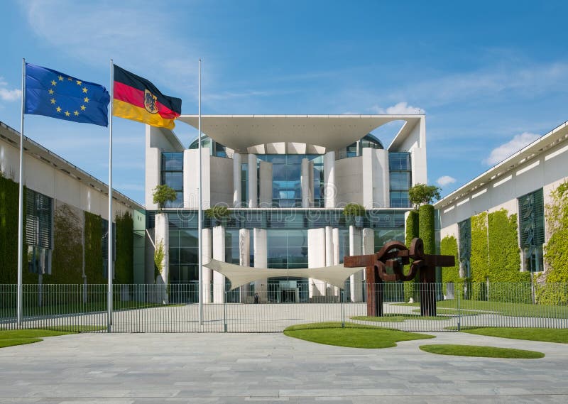 German Chancellery in the Blue Hour, Berlin Stock Photo - Image of ...