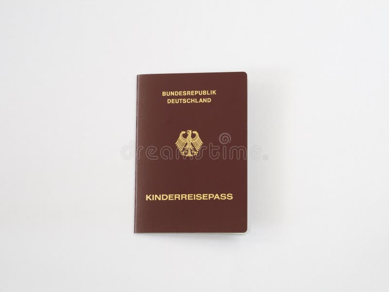 German Child Passport Straight Isolated White Background Stock Image ...