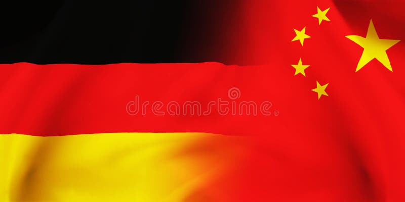 German,Chinese Flag Together.Germany,China Waving Flag Background Stock ...