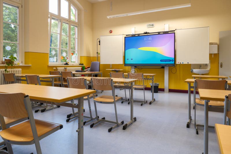 In a German Classroom with a Digital Whiteboard Stock Photo - Image of ...