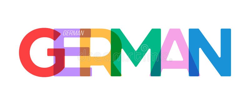 GERMAN. Colorful Typographic Banner Stock Vector - Illustration of ...