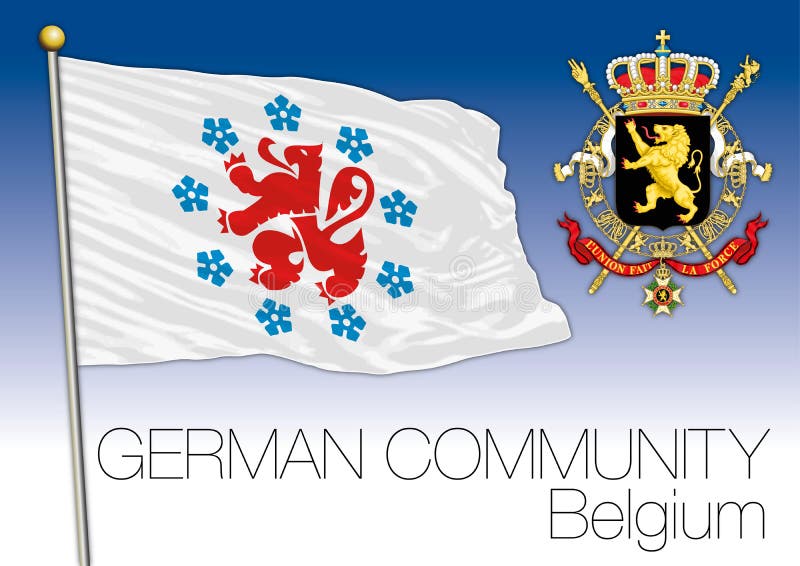 German Community Regional Flag, Belgium Stock Vector - Illustration of ...