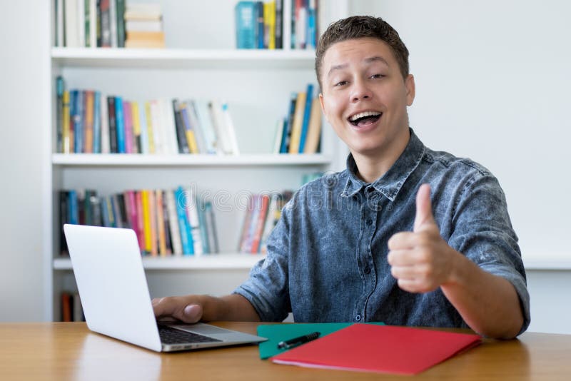 German Computer Science Student Working at Computer Stock Photo - Image ...