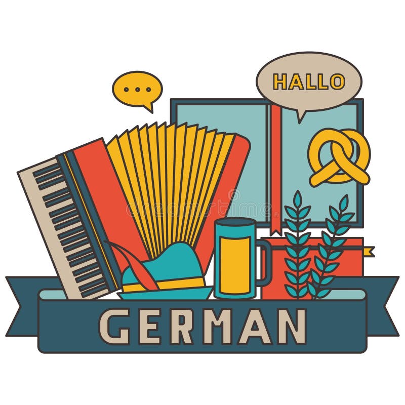 German Concept Design. Vector Illustration Decorative Design Stock ...