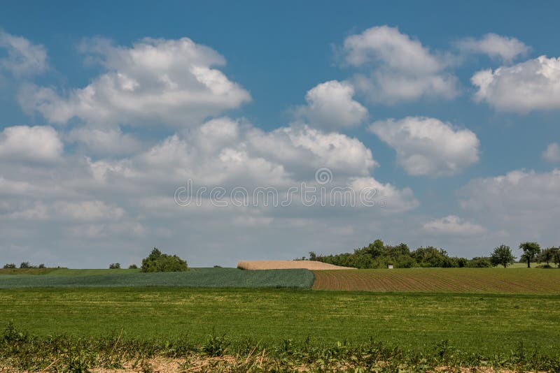 German Countryside with Forests, Fields and Meadows Stock Image - Image ...