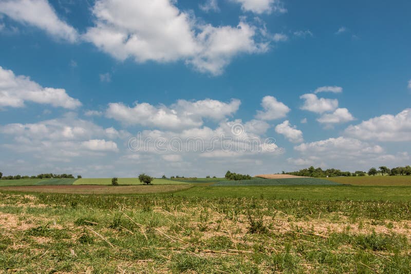 German Countryside with Forests, Fields and Meadows Stock Image - Image ...