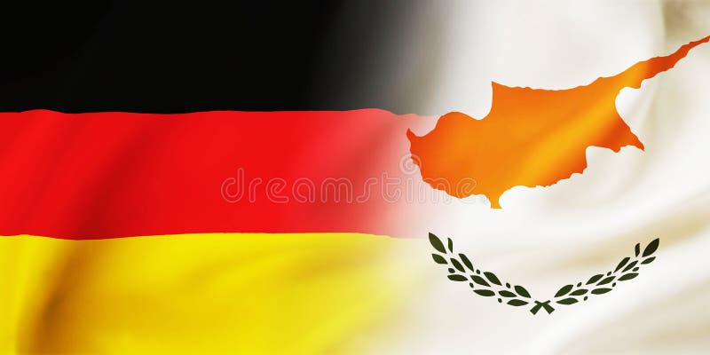 German,Cyprus Flag Together.Germany,Cyprus Waving Flag Background Stock ...