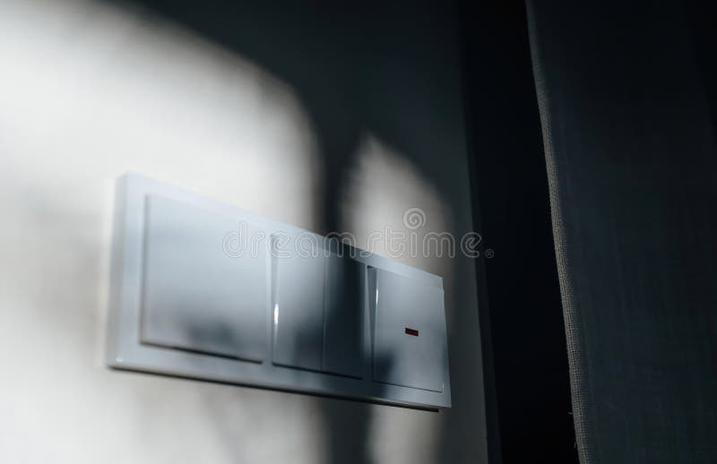 German-Designed Light Switches on Wall with Beautiful Sunlight Stock ...