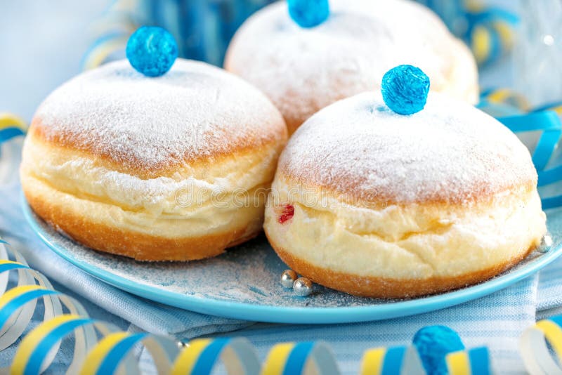 German Donuts - Krapfen or Berliner - Filled with Jam for Carnival ...