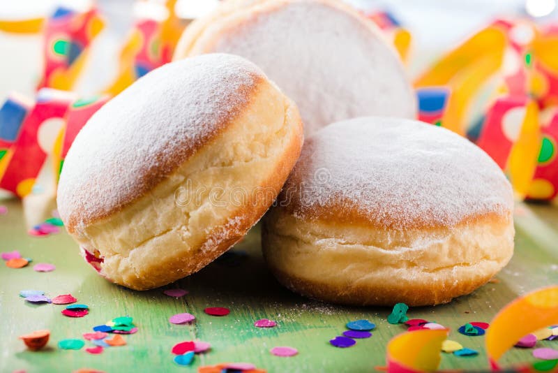 German Donuts - Krapfen or Berliner - Filled with Jam for Carnival ...