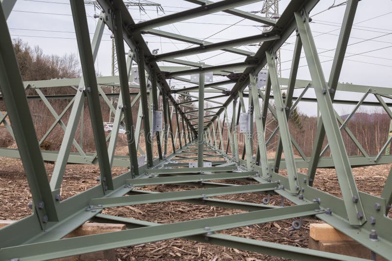German Electricity Pylon Building Stock Photo - Image of electricity ...