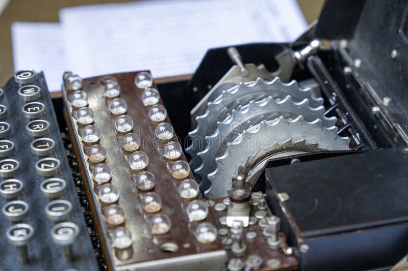 German Enigma Machine Encryption Device from World War II Stock Photo - Image of historic ...