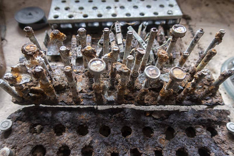 German Enigma Machine, an Old and Rusty Retro Typewriter Stock Photo ...