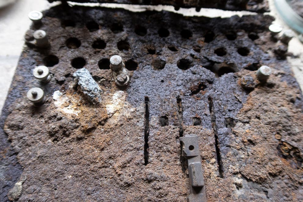 German Enigma Machine, an Old and Rusty Retro Typewriter Stock Photo ...