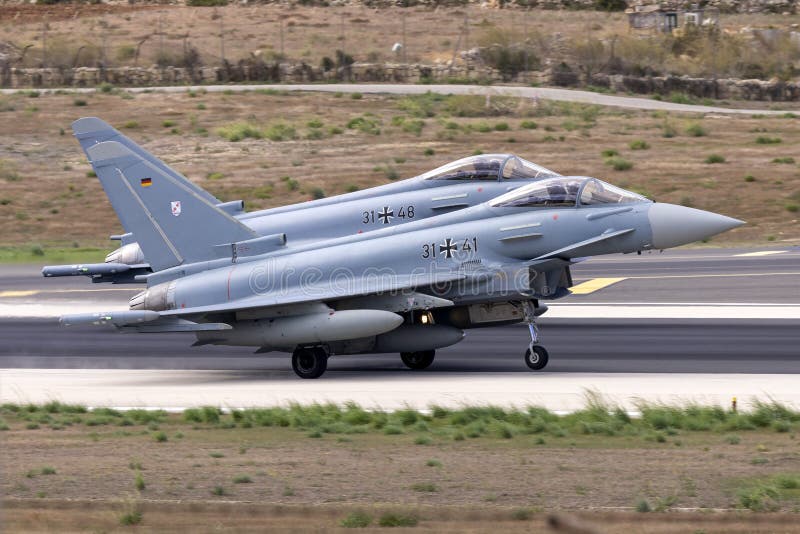 German Eurofighter Typhoons Editorial Stock Photo - Image of runway ...