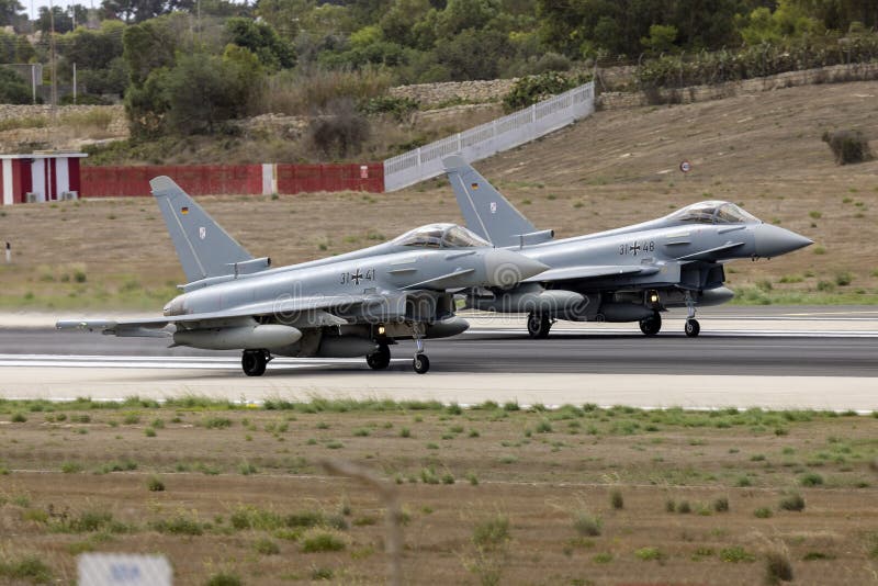 German Eurofighter Typhoons Editorial Photography - Image of aviation ...