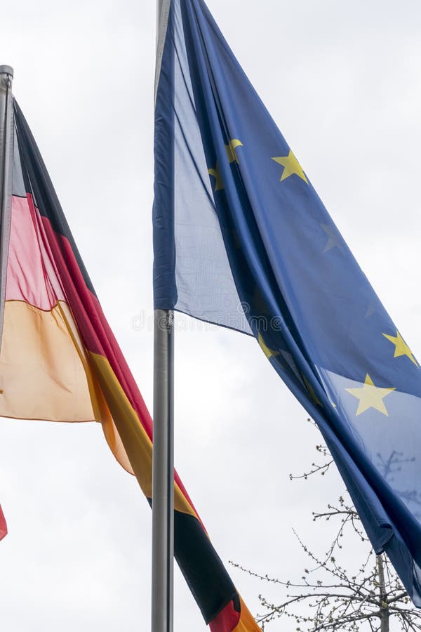 German and European Union Flags Stock Image - Image of nationalism ...
