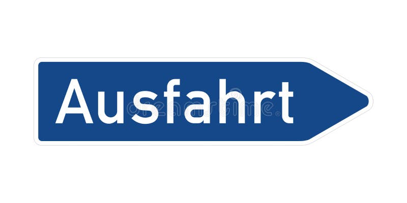 German Exit Sign on the Highway in Germany Stock Illustration ...