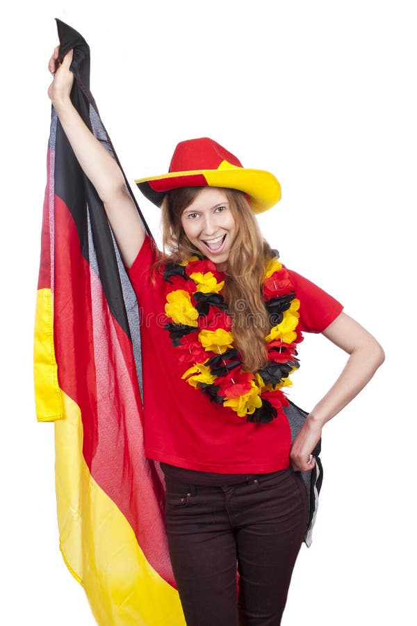 German Female Soccer Fan with Flag Stock Photo - Image of world ...