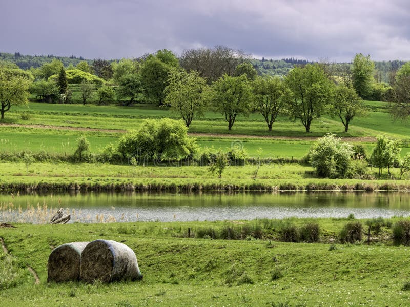 German fields stock photo. Image of nature, aircraft - 46430308