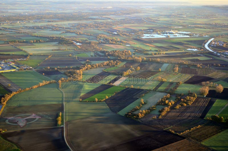 German fields stock photo. Image of nature, aircraft - 46430308