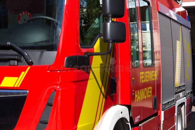 German Fire Engine Stands on Street Editorial Image - Image of auto ...