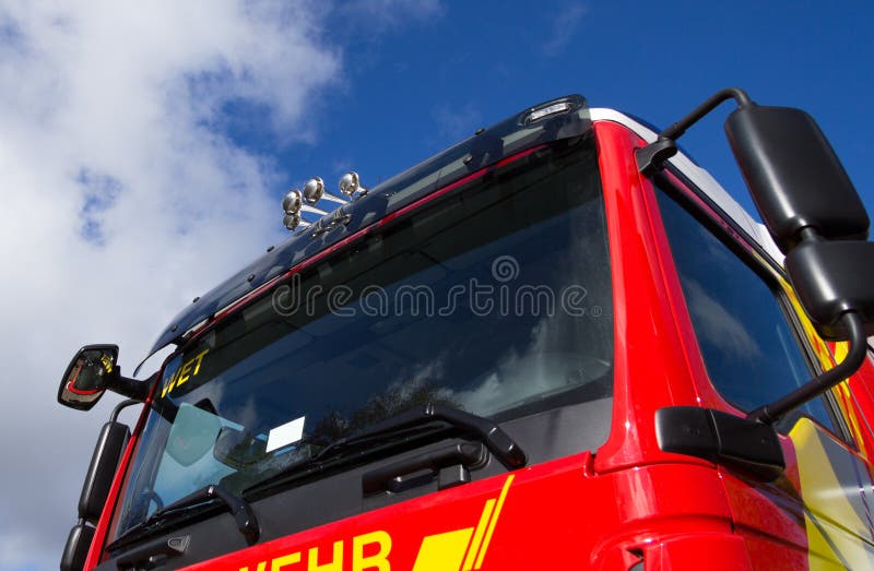 German Fire Engine Stands on Street Editorial Stock Image - Image of ...