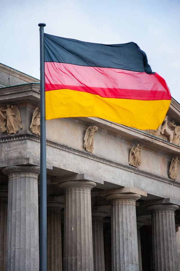 German flag stock image. Image of history, flag, architecture - 33190209