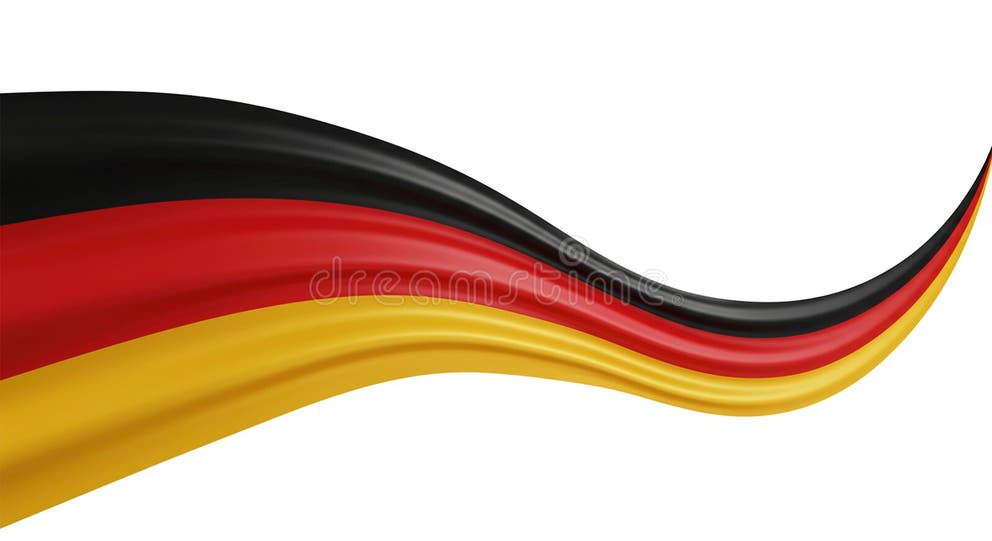German Flag Colored Smooth Wave Isolated on White Background Stock ...