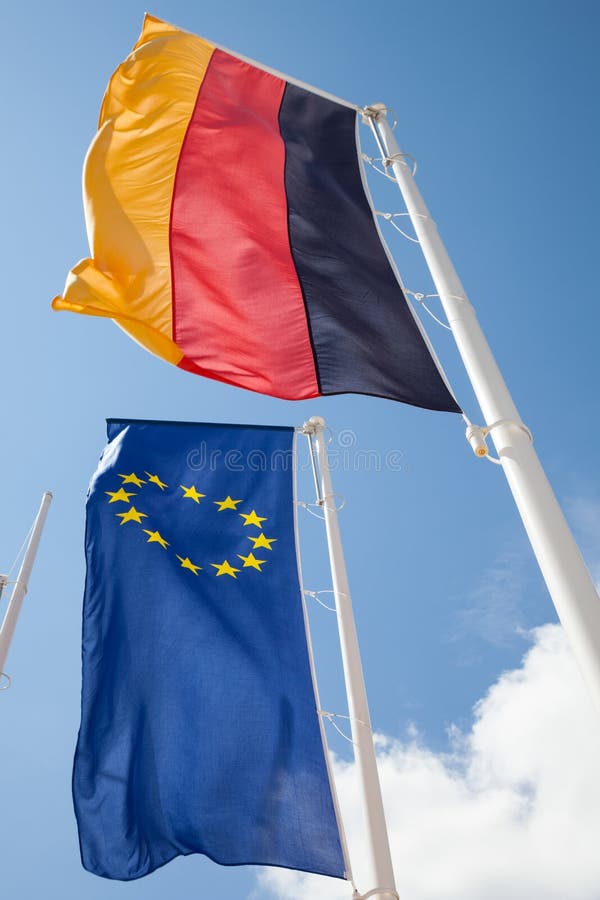German Flag and European Flag Stock Image - Image of blue, symbol: 58257869