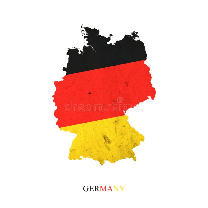 German Flag in the Form of a Map of Germany Stock Illustration ...
