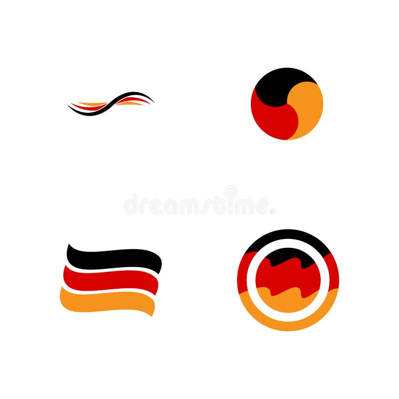 German Flag Logo Illustration Design Stock Illustration - Illustration ...