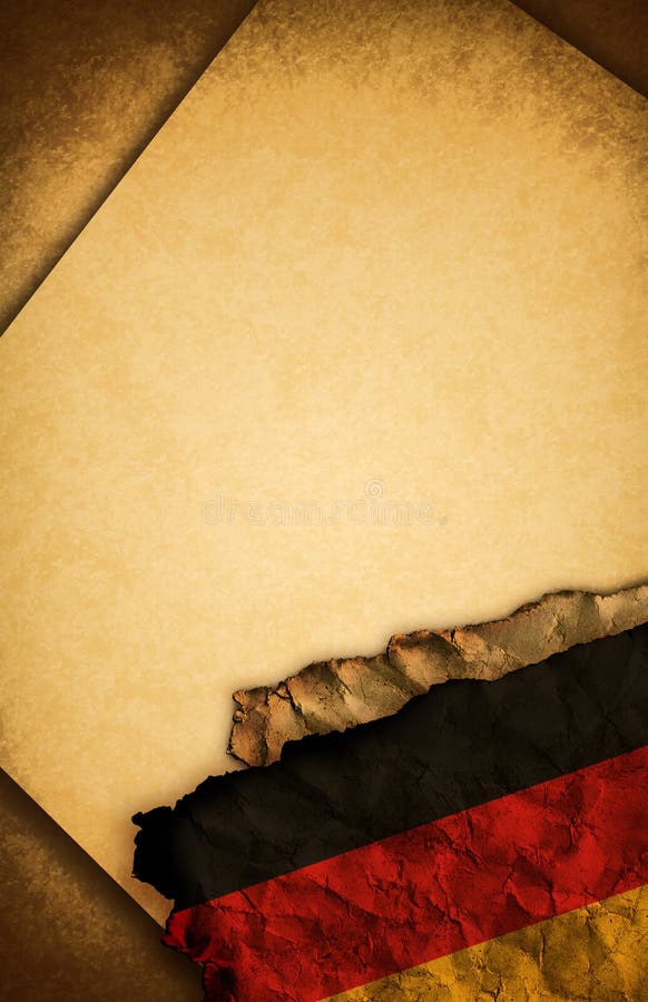 German flag and old paper stock illustration. Illustration of flag ...