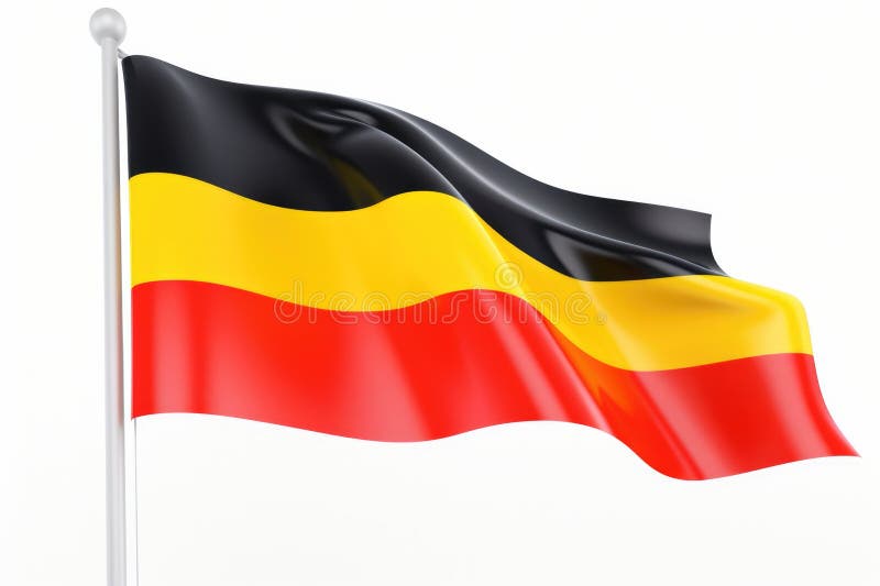 German Flag on a Plain White Background Stock Illustration ...
