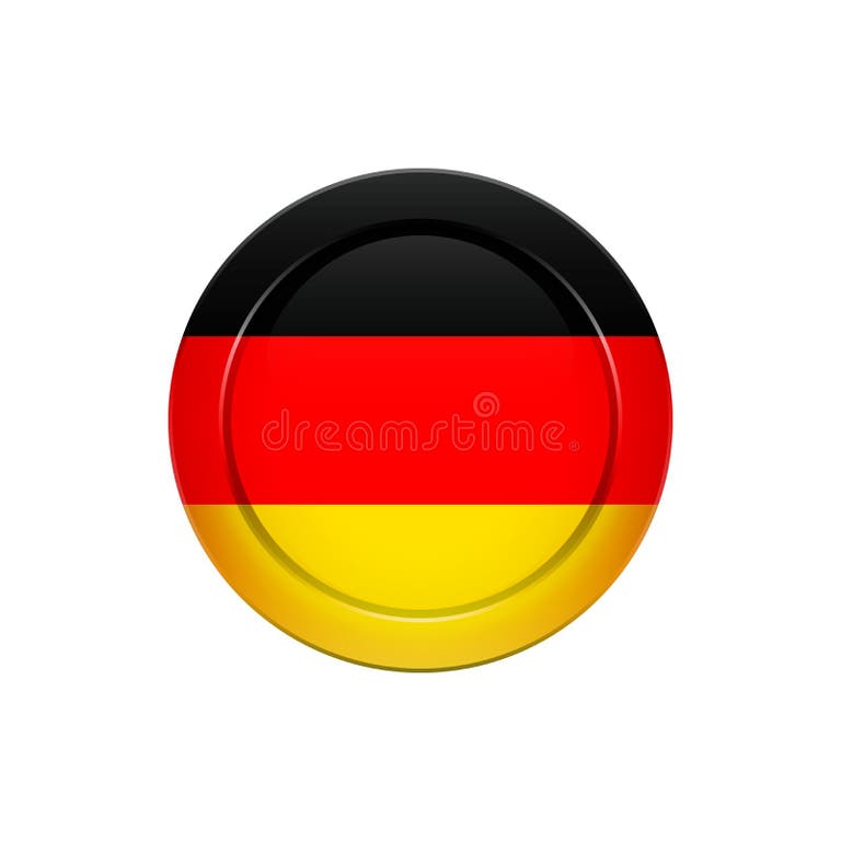 German Flag on the Round Button, Illustration Stock Vector ...